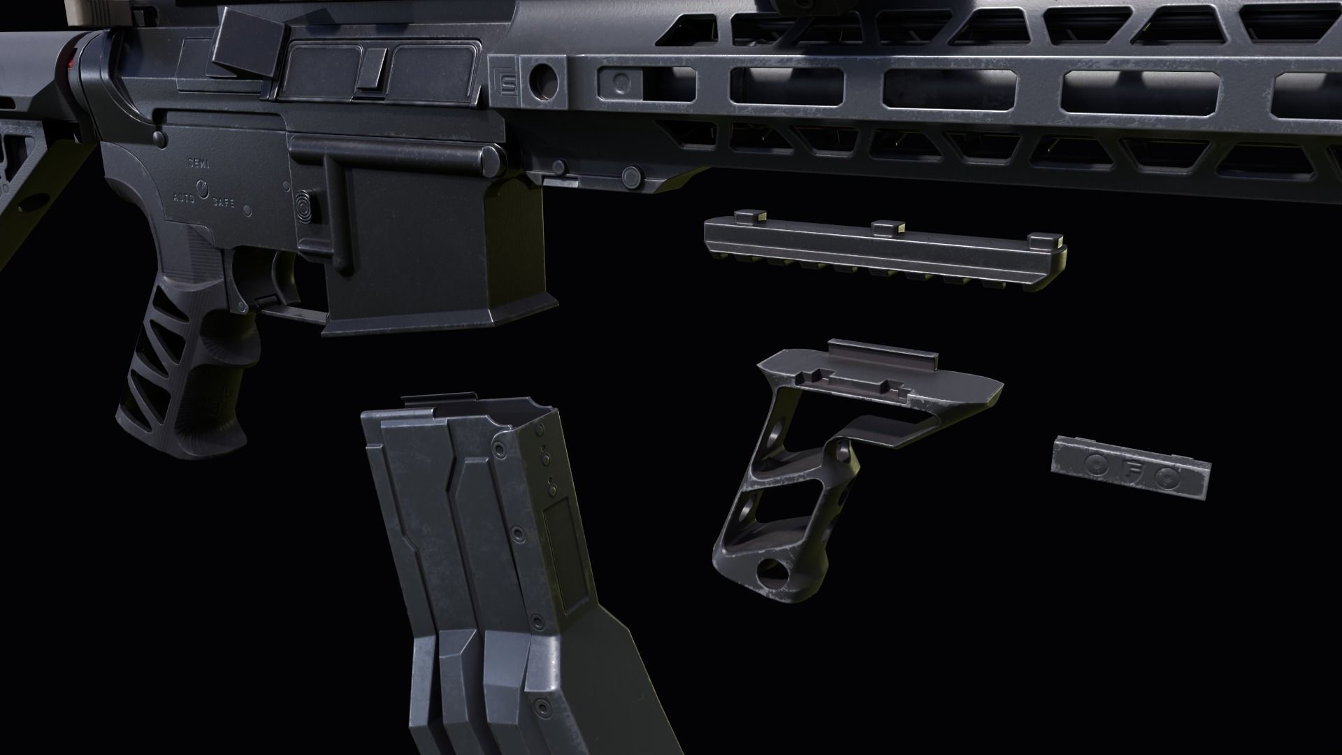 3D model Custom Colt M4A1 assault rifle VR / AR / low-poly | CGTrader