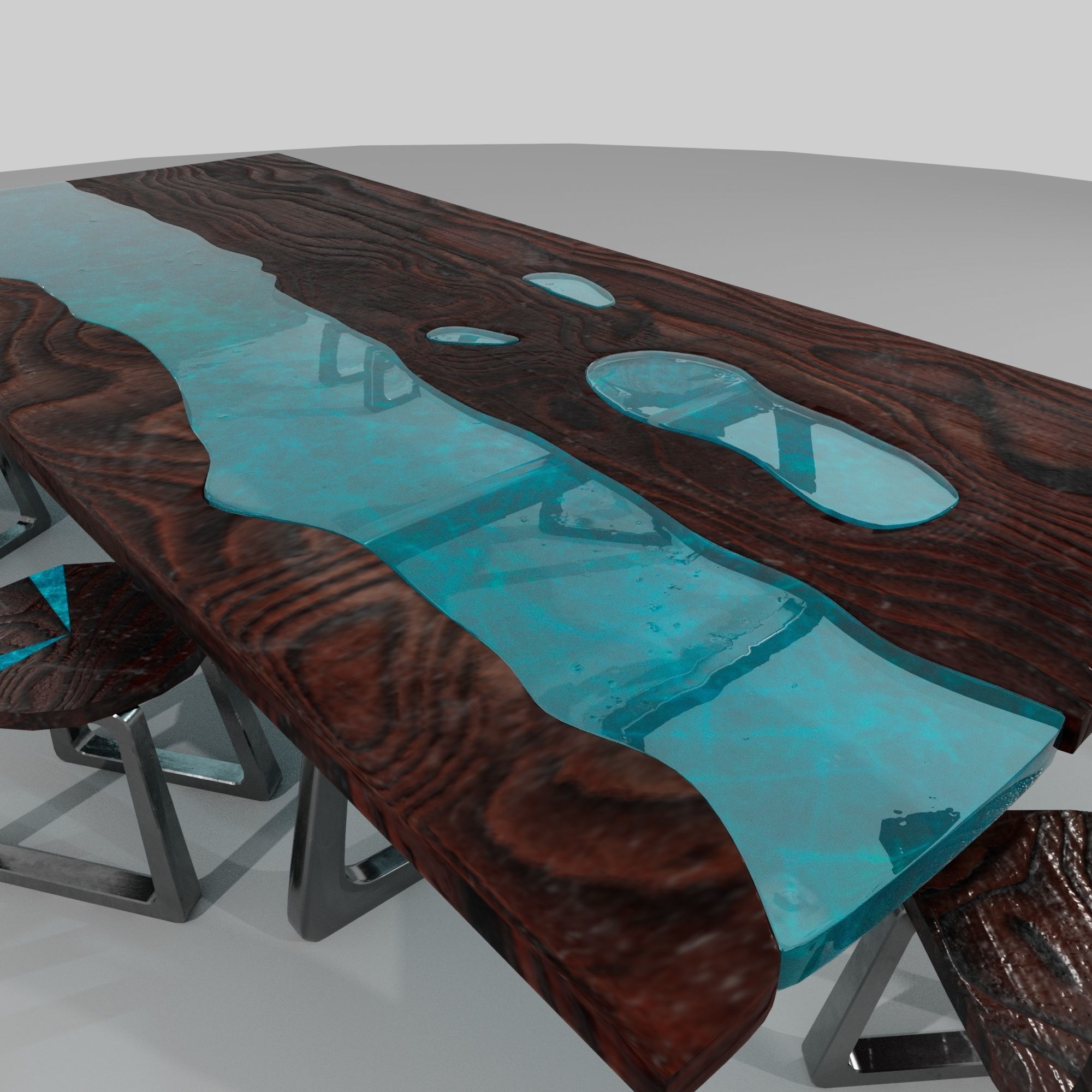 Modern wooden table 3D model | CGTrader