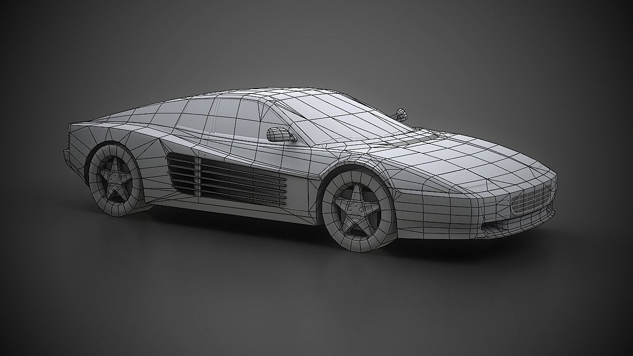 3D model Ferrari 512 TR Testarossa VR / AR / low-poly | CGTrader