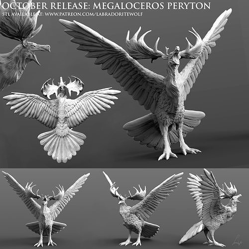 Megaloceros Peryton 3D model 3D printable | CGTrader