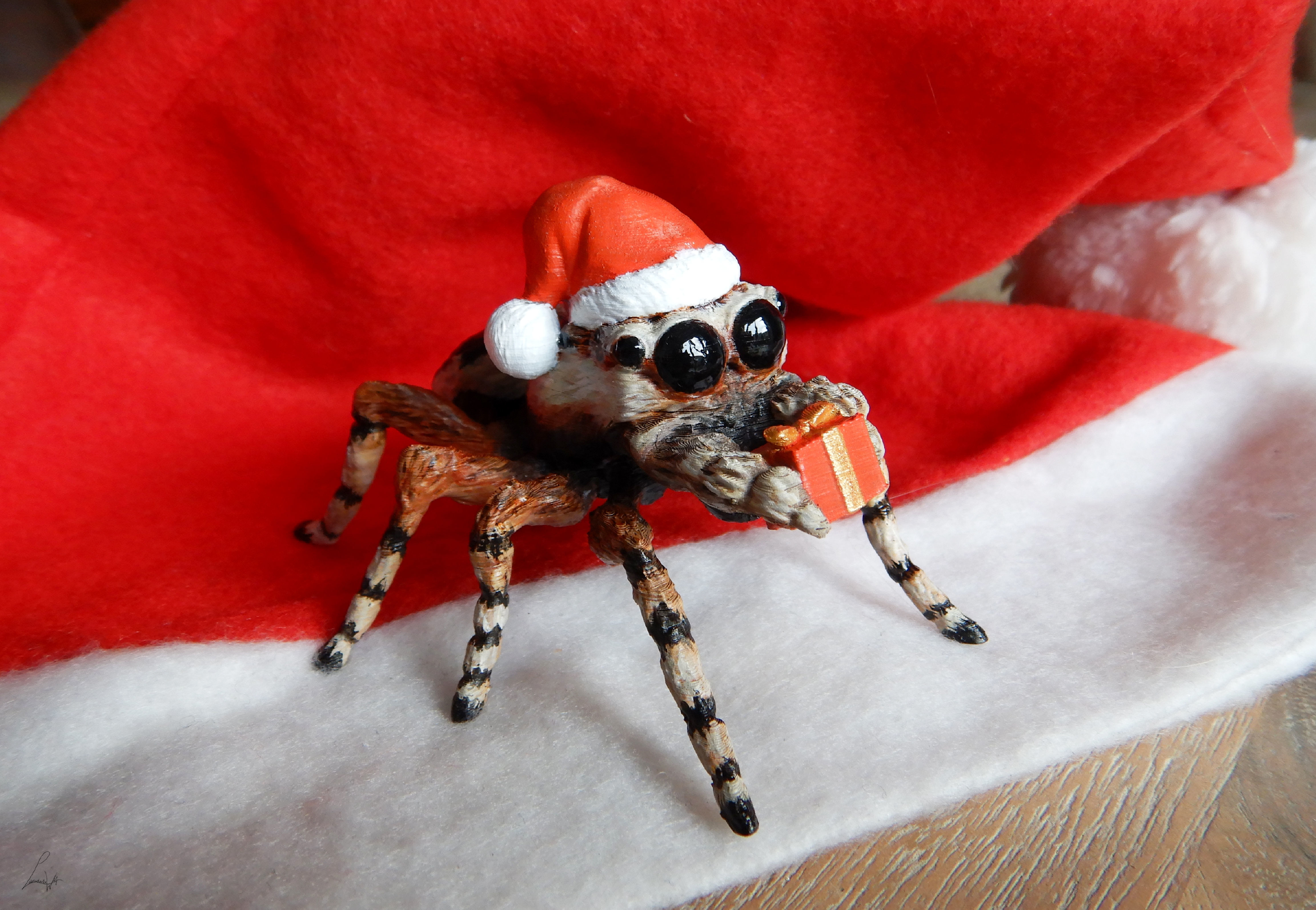 Giant Jumping Spider Santa 3D model 3D printable | CGTrader