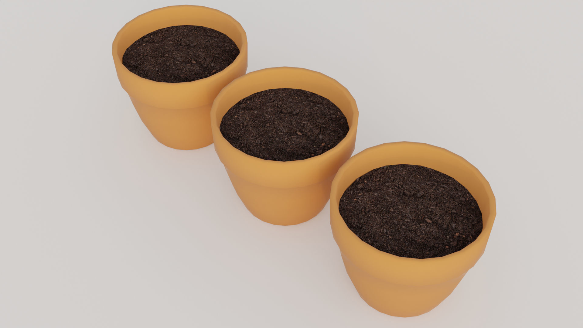 3D model Small Flower Pot with Dirt VR / AR / low-poly | CGTrader