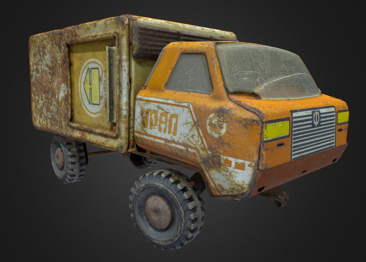 Old USSR Soviet Metal Toy Car URAL BREAD 3D model | CGTrader