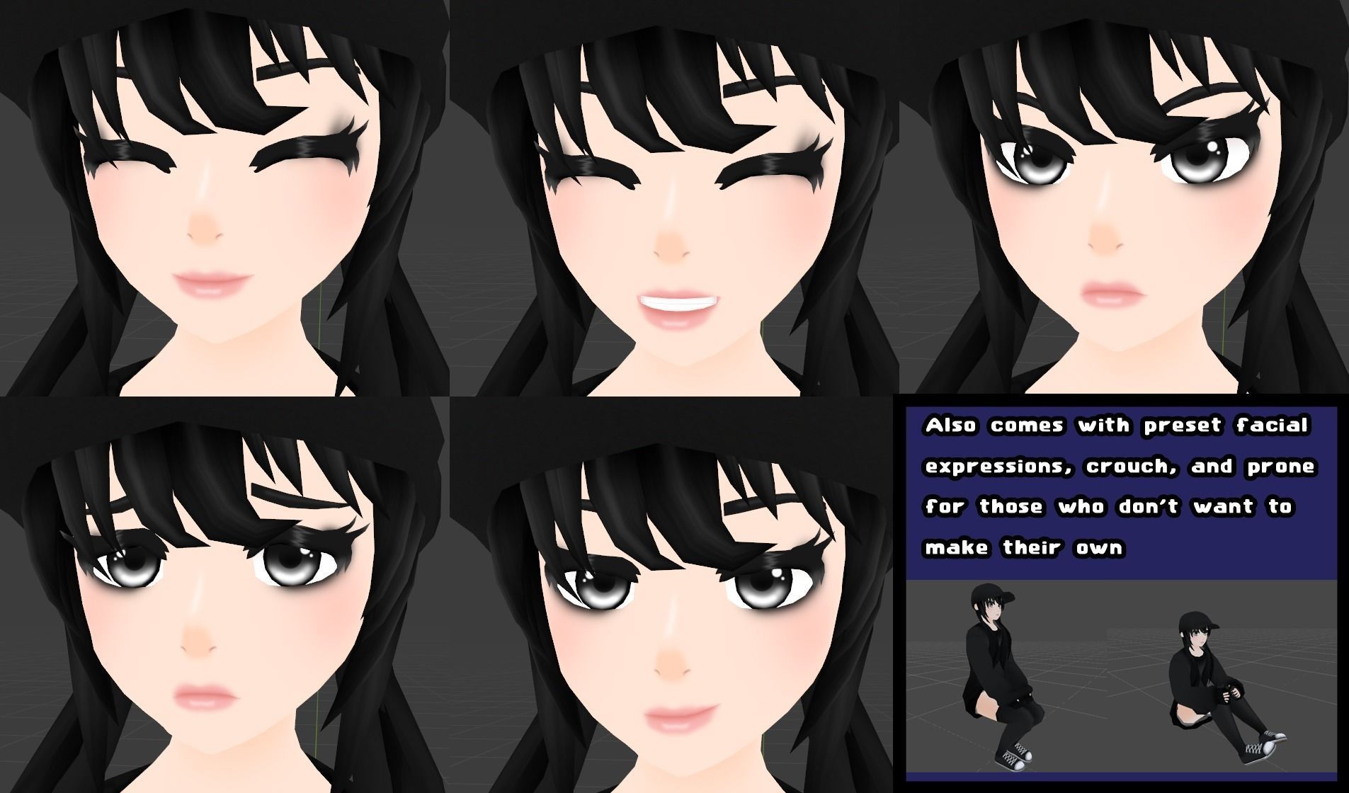 3D model VRChat Fallback Quest Avatar Sweater Girl VR / AR / low-poly ...