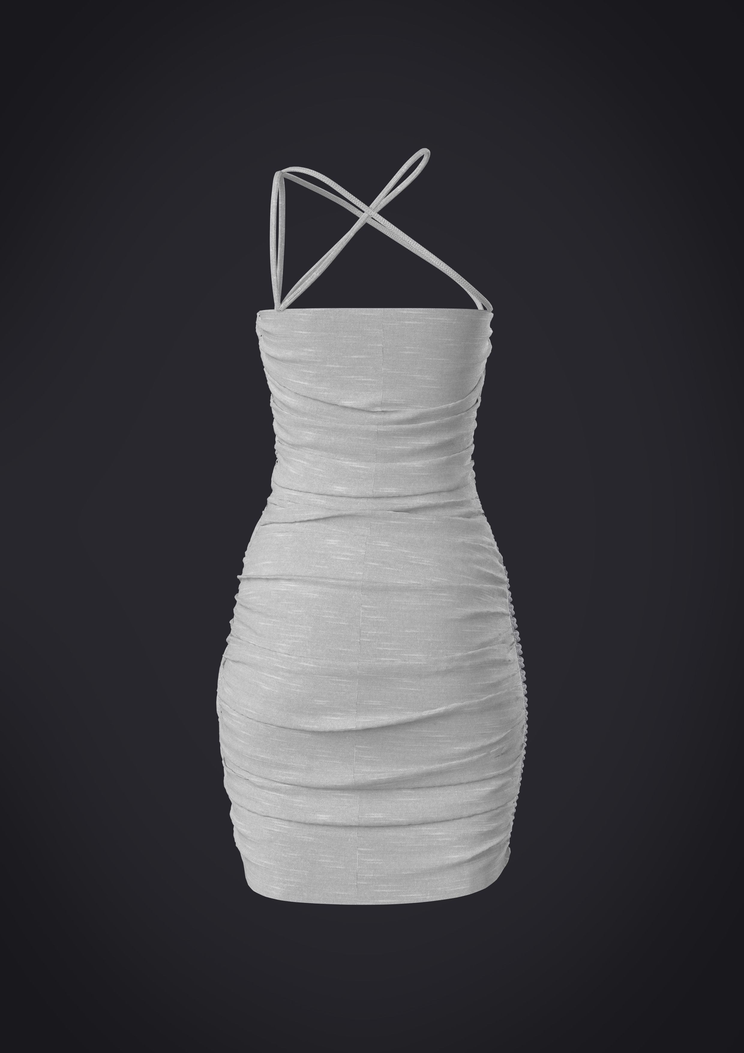 Crochet Bodycon Dress 3dclo Marvelous Design 3d Model Cgtrader