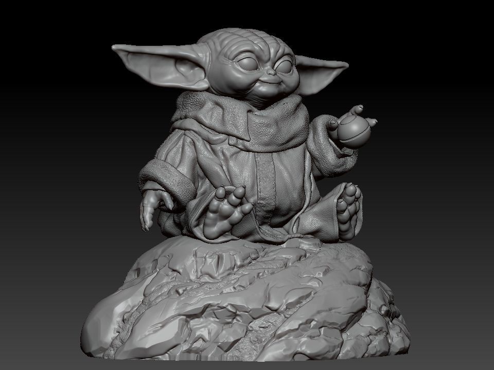 Grogu baby yoda statue 3D model 3D printable | CGTrader