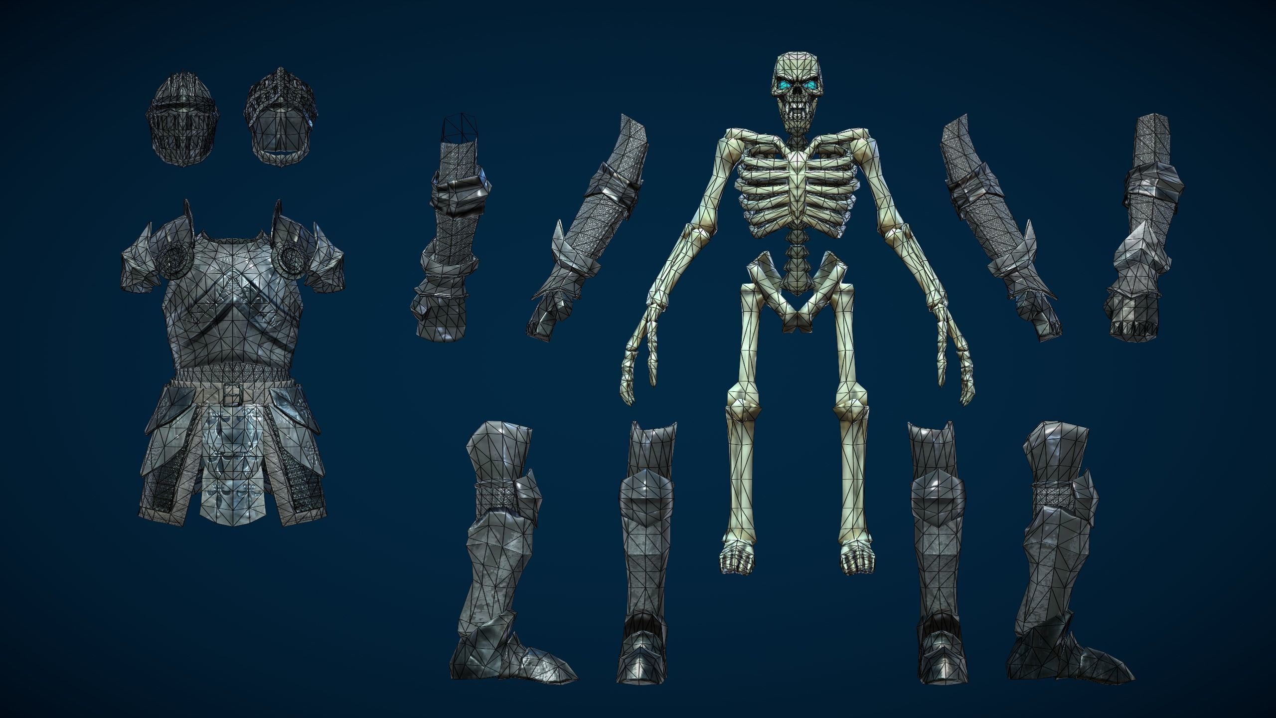 3D model Stylized Skeleton Knight VR / AR / low-poly | CGTrader