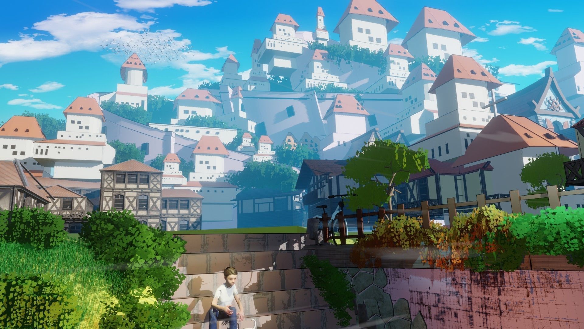 blender anime village town scene 3D model | CGTrader