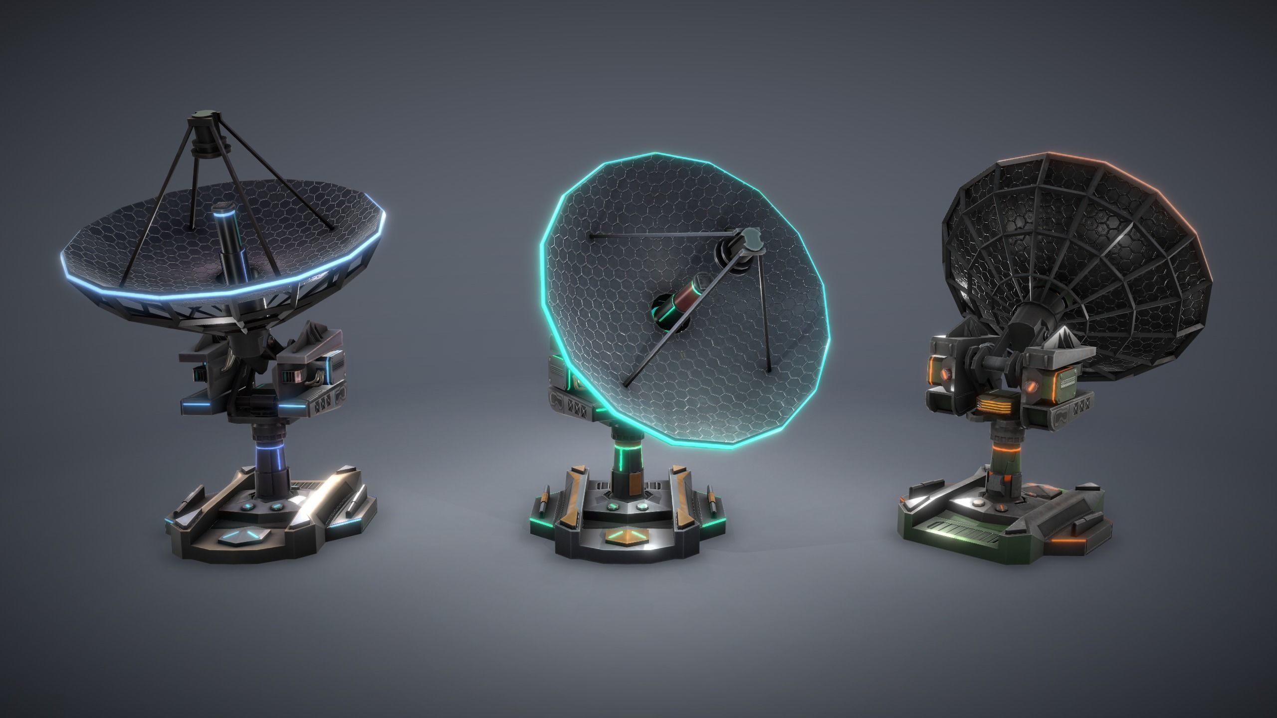 3D model Tower Defence Sci-Fi Turrets Pack VR / AR / low-poly | CGTrader