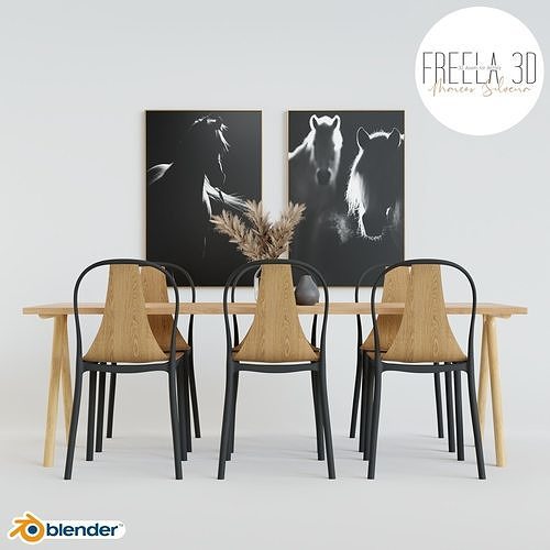 Dining Table Set 3D model | CGTrader