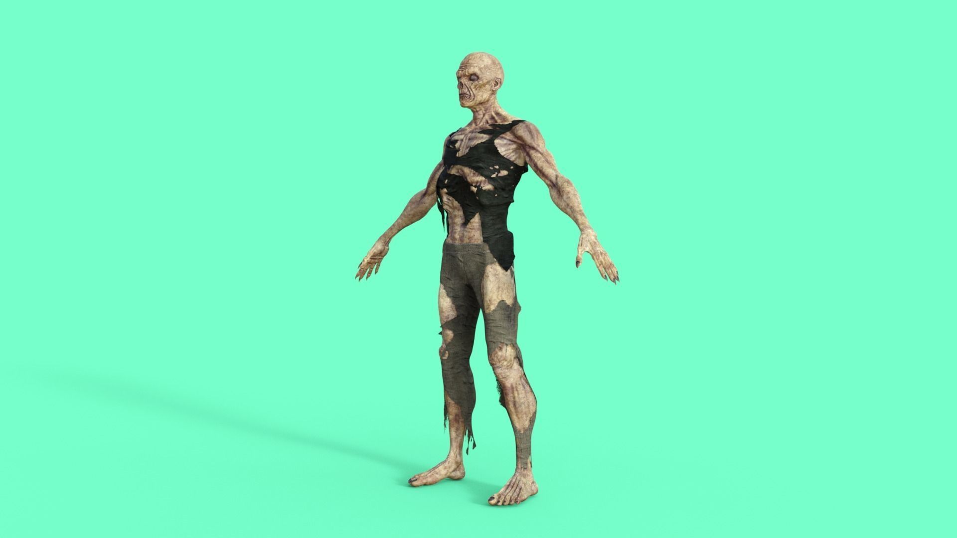 Scary Zombie Rigged 3D model rigged | CGTrader