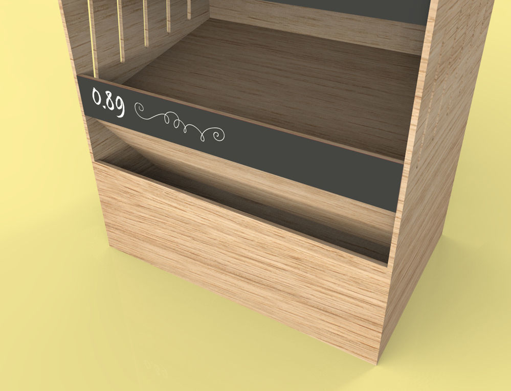 Wooden stand POS Bakery Bread Display 3D model | CGTrader