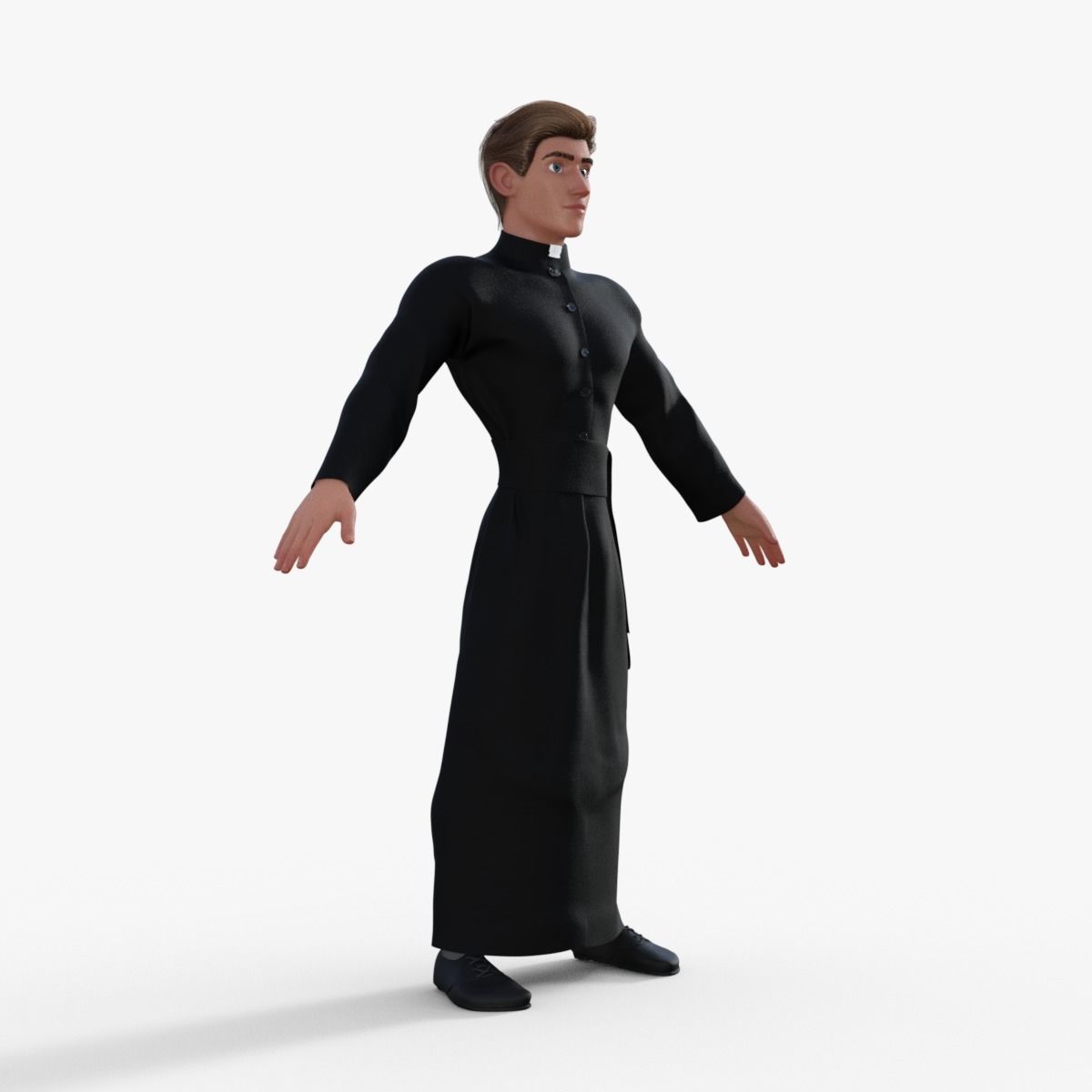 Cartoon Priest 3D model | CGTrader