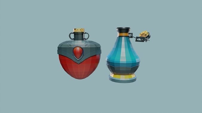 3D LowPoly Potions free VR / AR / low-poly 3D model | CGTrader