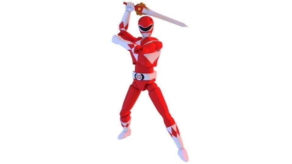 Super rangers Red ranger Action figure free 3D model 3D printable ...