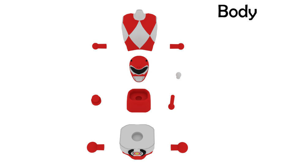 Super rangers Red ranger Action figure free 3D model 3D printable ...