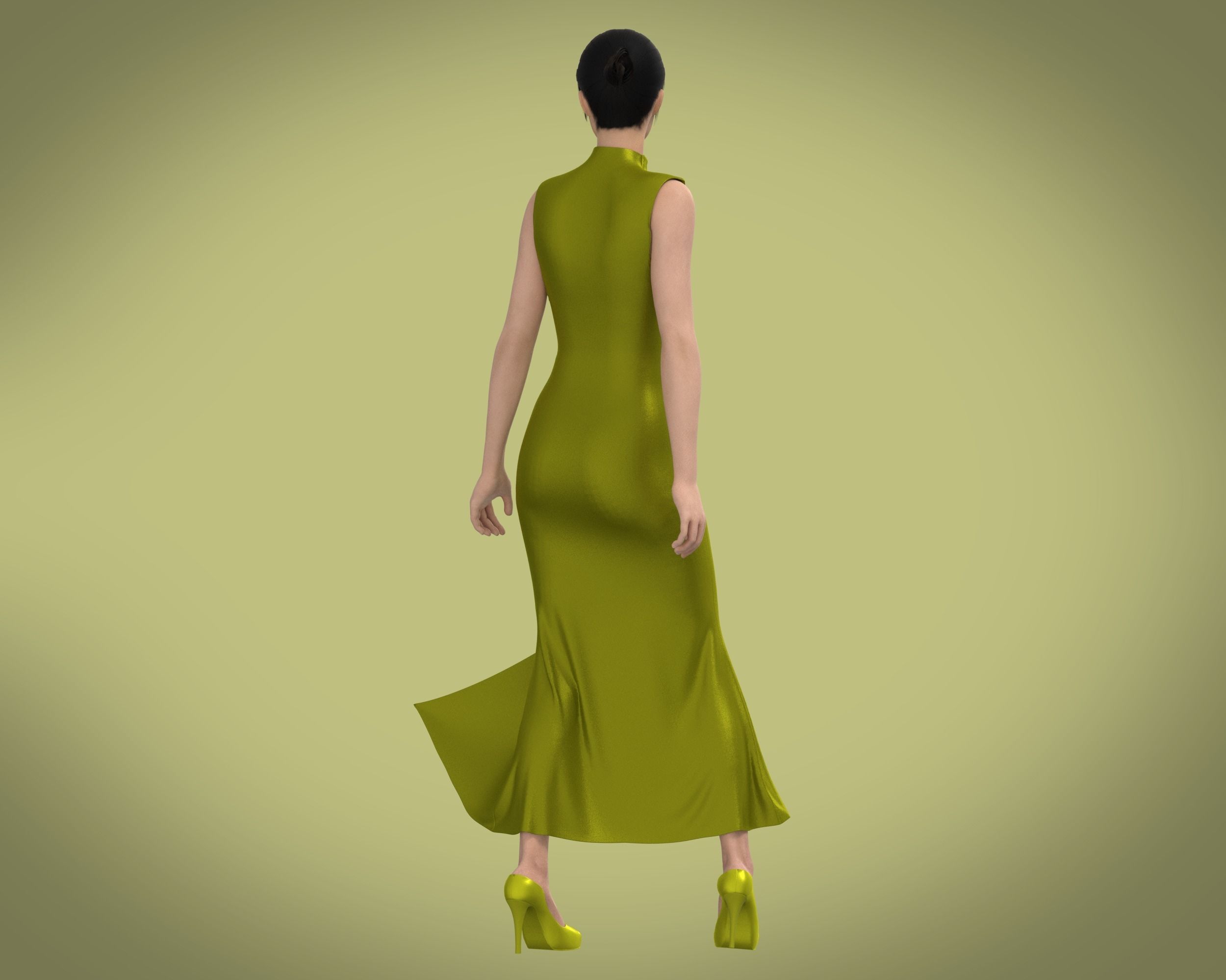Nightwear-Silk woman in dress for sims 3D model | CGTrader