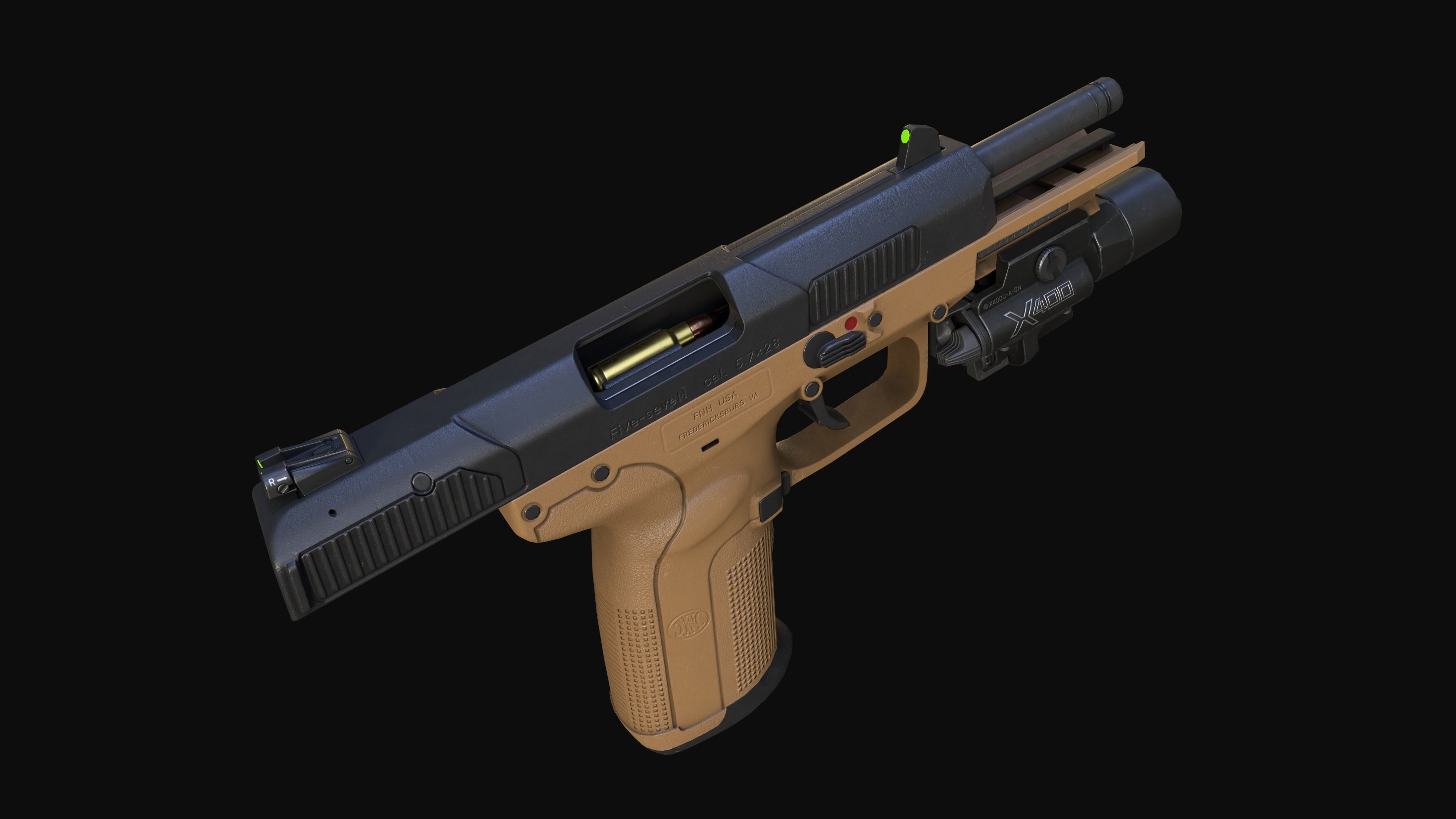 3D model FN Five-seveN MK2 FDE pistol VR / AR / low-poly | CGTrader