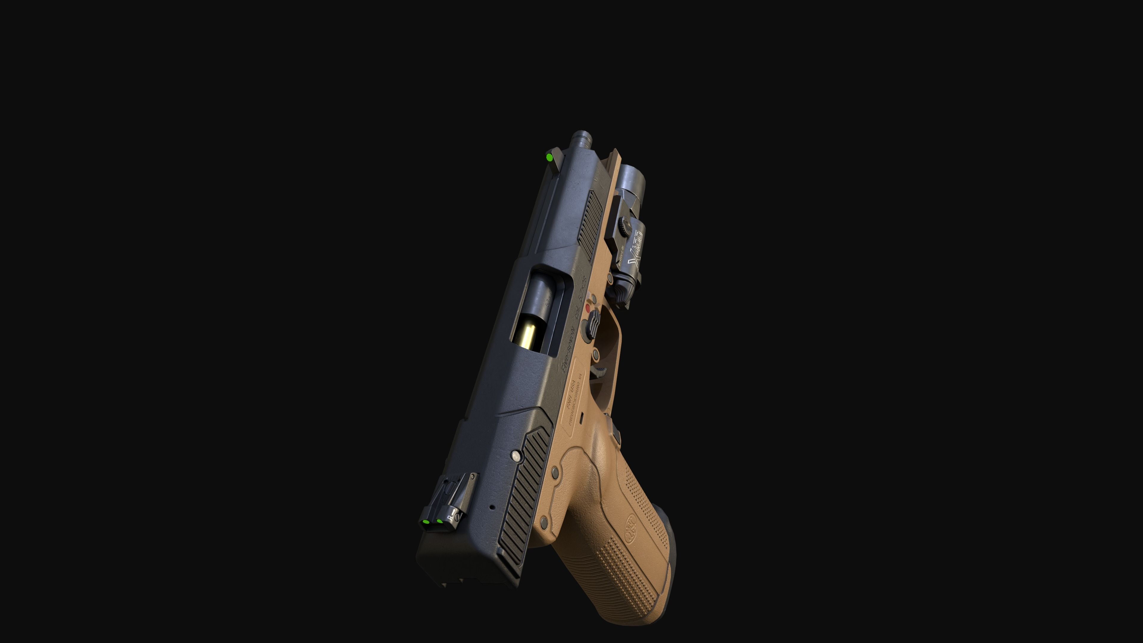 3D model FN Five-seveN MK2 FDE pistol VR / AR / low-poly | CGTrader