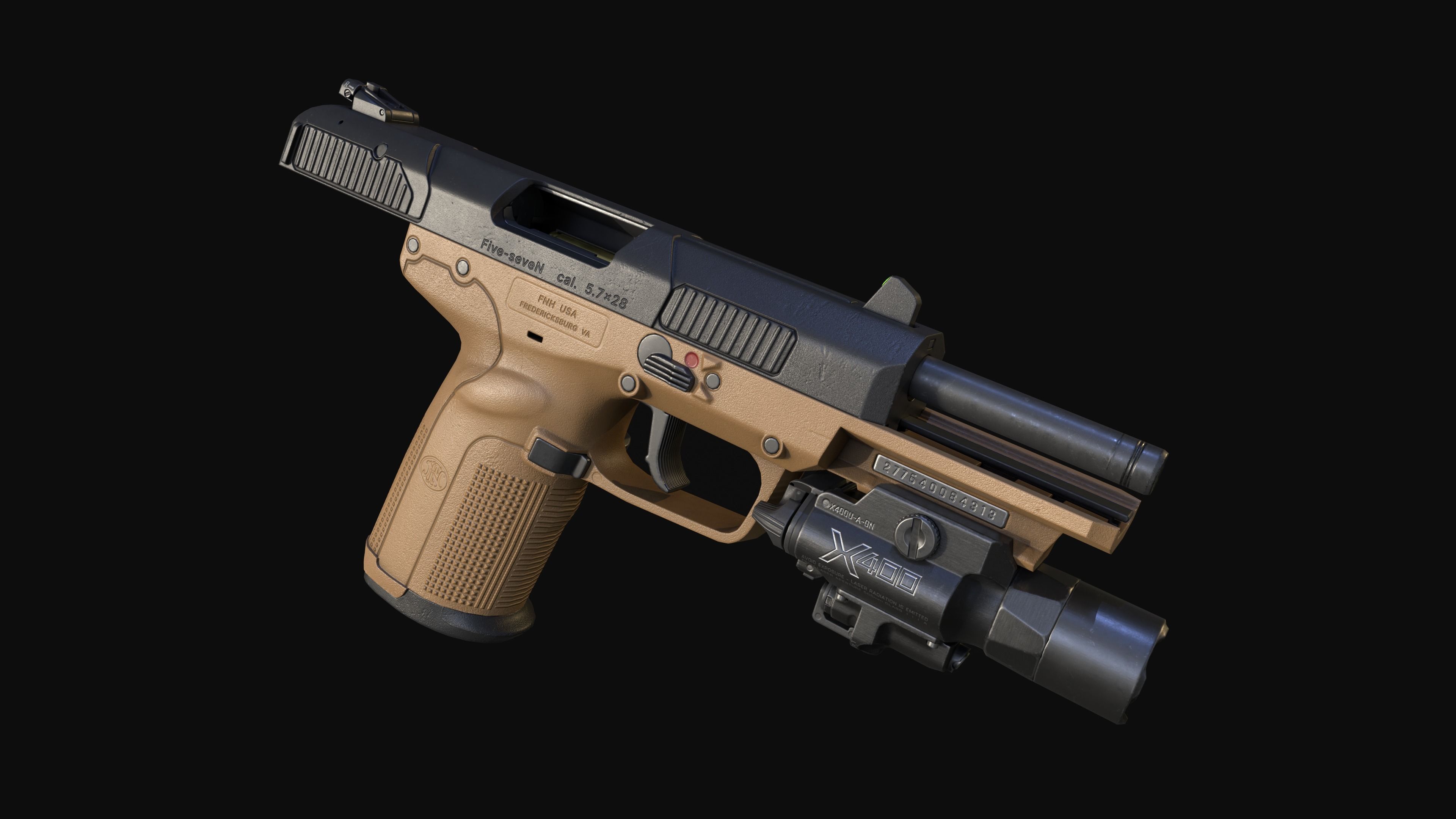 3D model FN Five-seveN MK2 FDE pistol VR / AR / low-poly | CGTrader