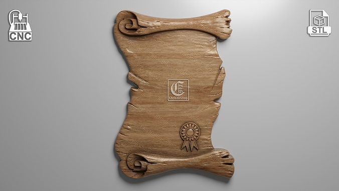 Scroll Shaped Plaque - 3D STL File for CNC 3D model 3D printable | CGTrader