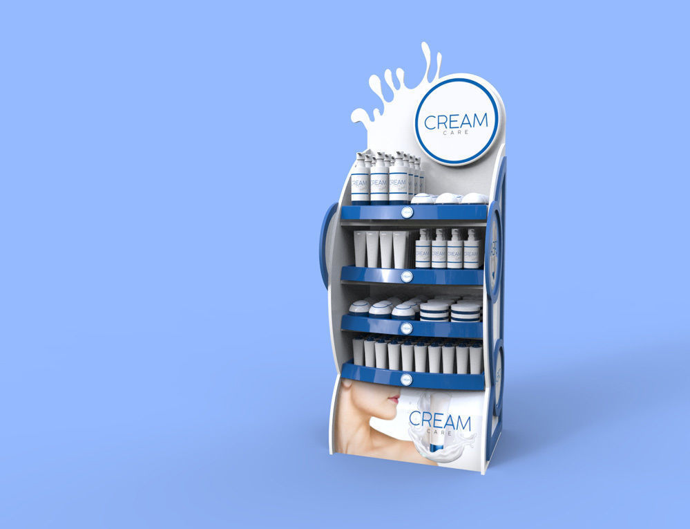 POS Stand Display Cream Package 3D model | CGTrader