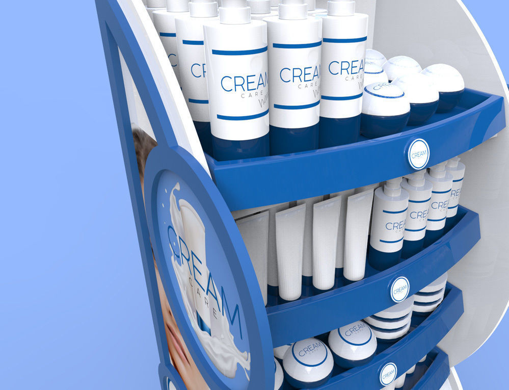 POS Stand Display Cream Package 3D model | CGTrader