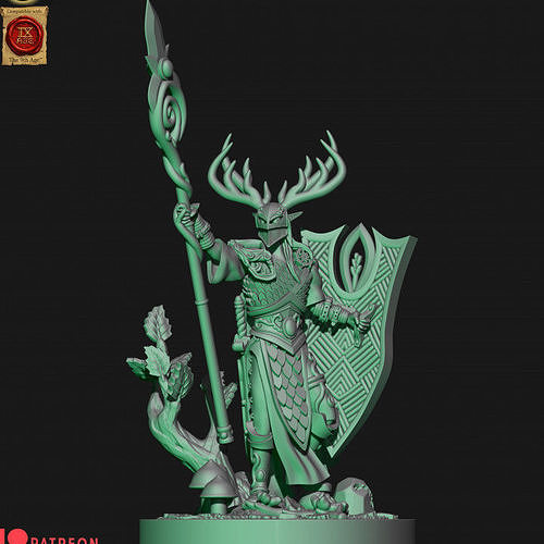 Wood elves spear lord 3D model 3D printable | CGTrader