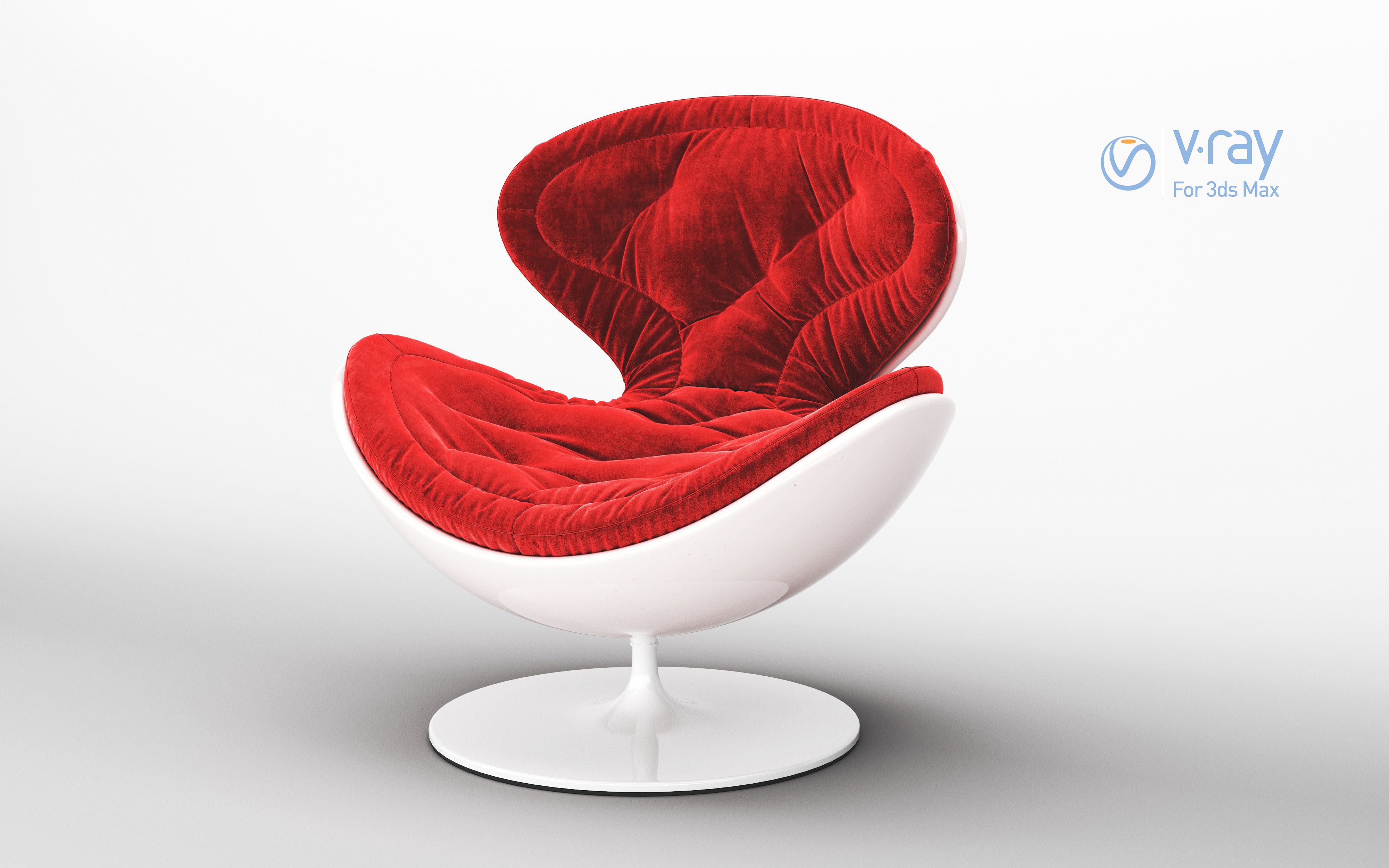 Giovannetti Jetsons Chair In Red Velvet And White Base 3D model | CGTrader