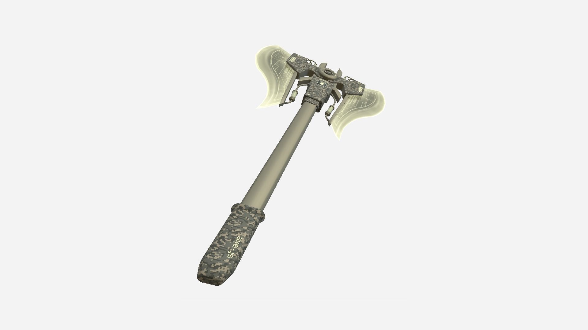 3D model SciFi War Axe B10 Digital Camo - Sci Fi Weapon Design VR / AR ...