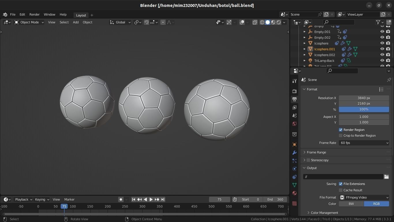 3D model Soccer ball football 3d model Modifiers in Blender No Edit Mode VR / AR / low-poly ...
