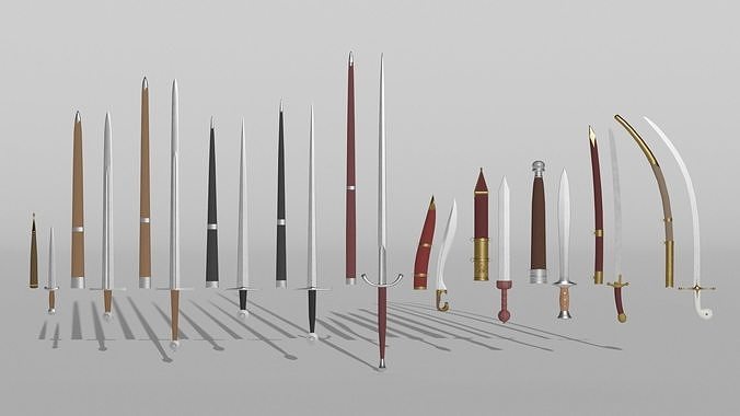 3D Model Collection Ancient and Medieval Swords VR / AR / low-poly ...