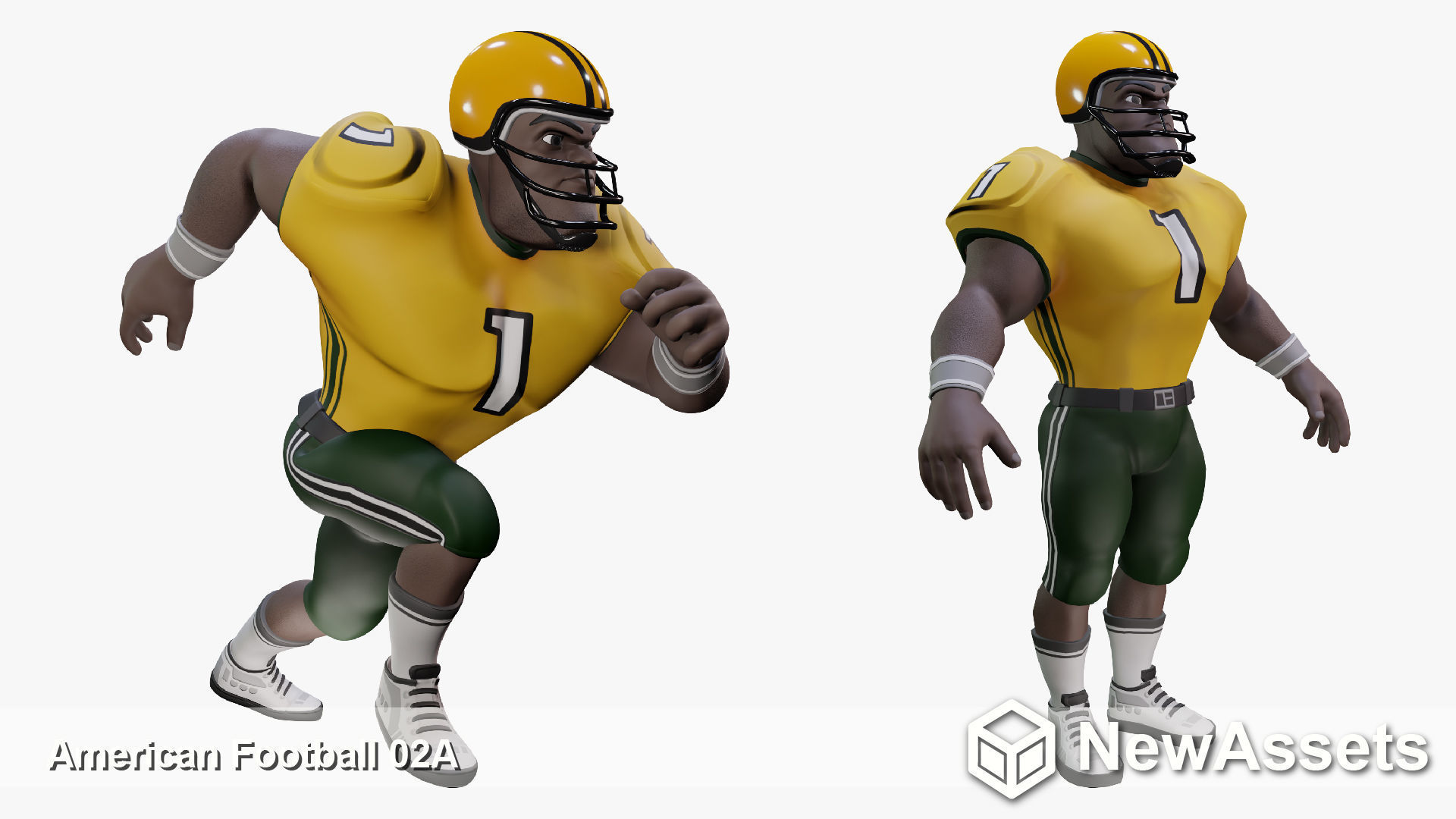3D model American Football Touchdown Character 02A VR / AR / low-poly ...