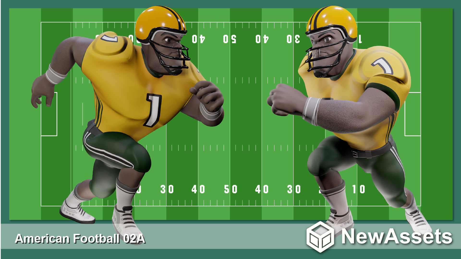 3D model American Football Touchdown Character 02A VR / AR / low-poly | CGTrader