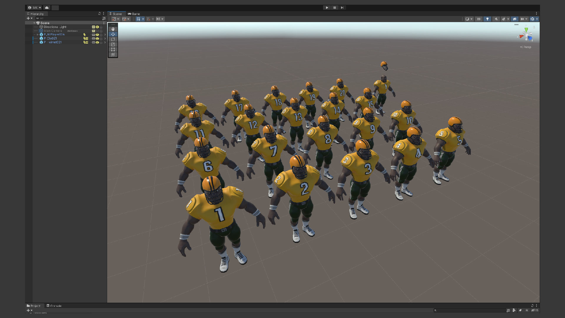 3D model American Football Touchdown Character 02A VR / AR / low-poly ...