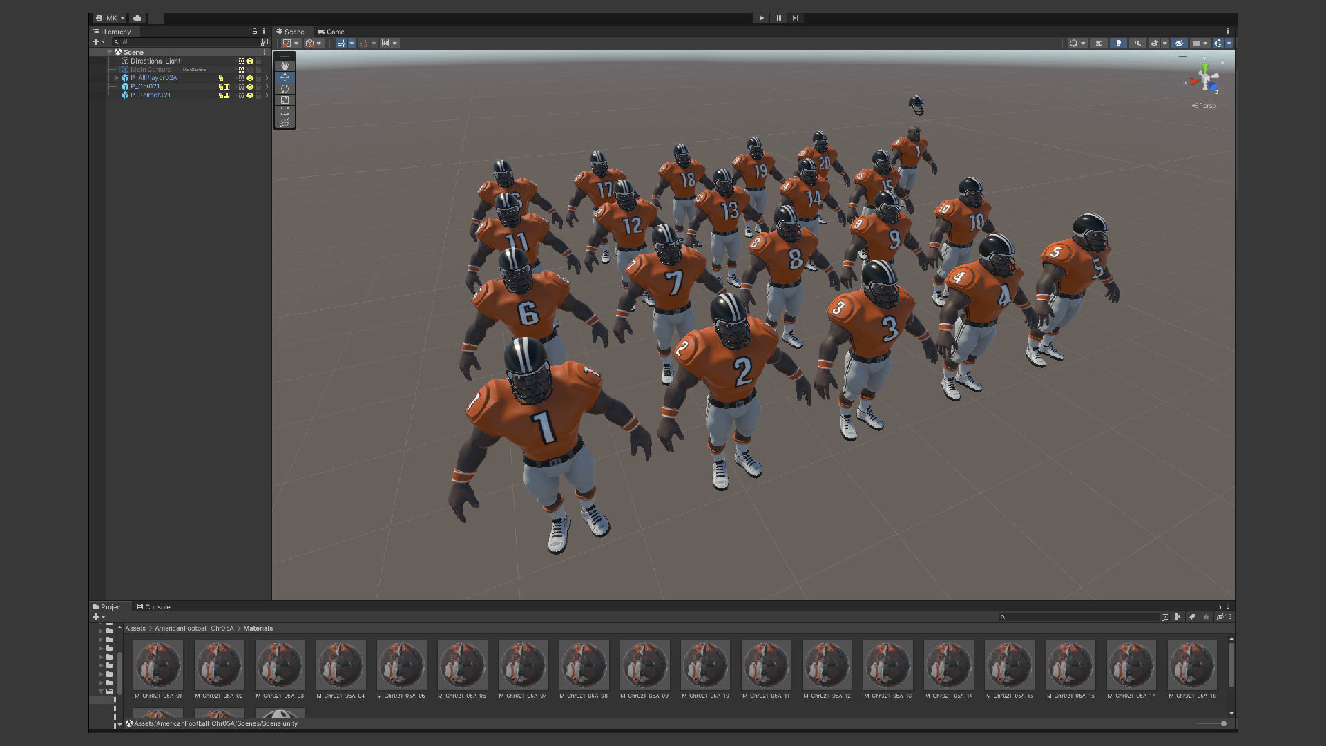 3D model American Football Touchdown Character 05A VR / AR / low-poly ...