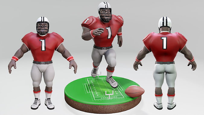 3D model American Football Touchdown Character 06A VR / AR / low-poly ...