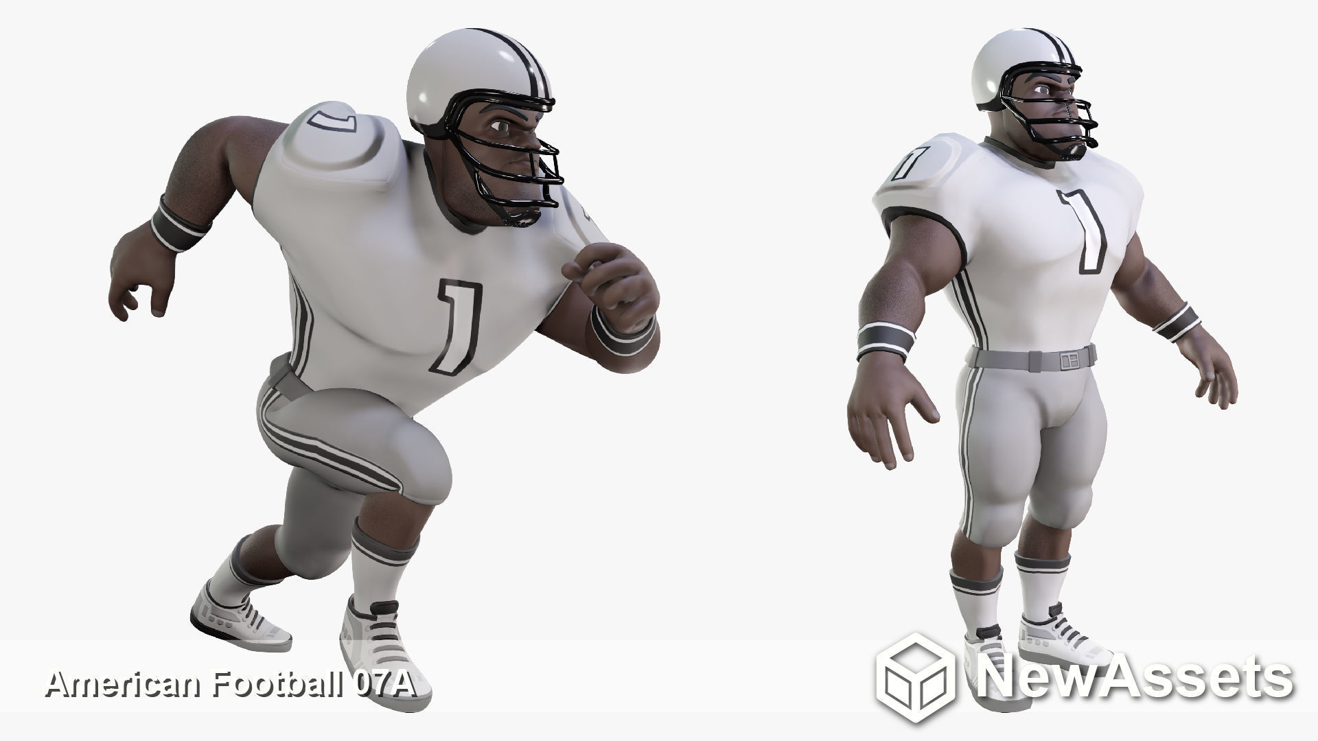 3D model American Football Touchdown Character 07A VR / AR / low-poly ...