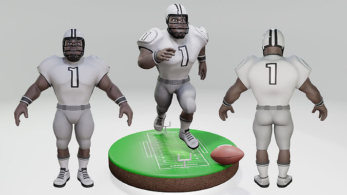3D model American Football Touchdown Character 07A VR / AR / low-poly ...