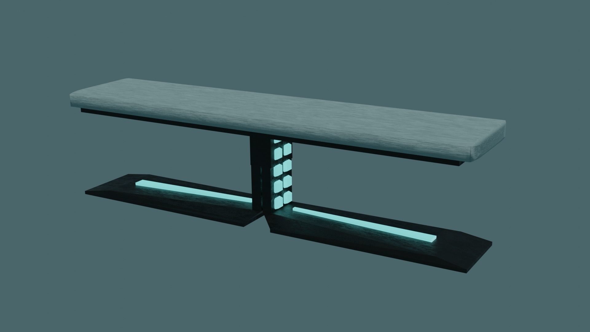 Blue Sci-fi Glowing Cyberpunk Bench 3D model | CGTrader