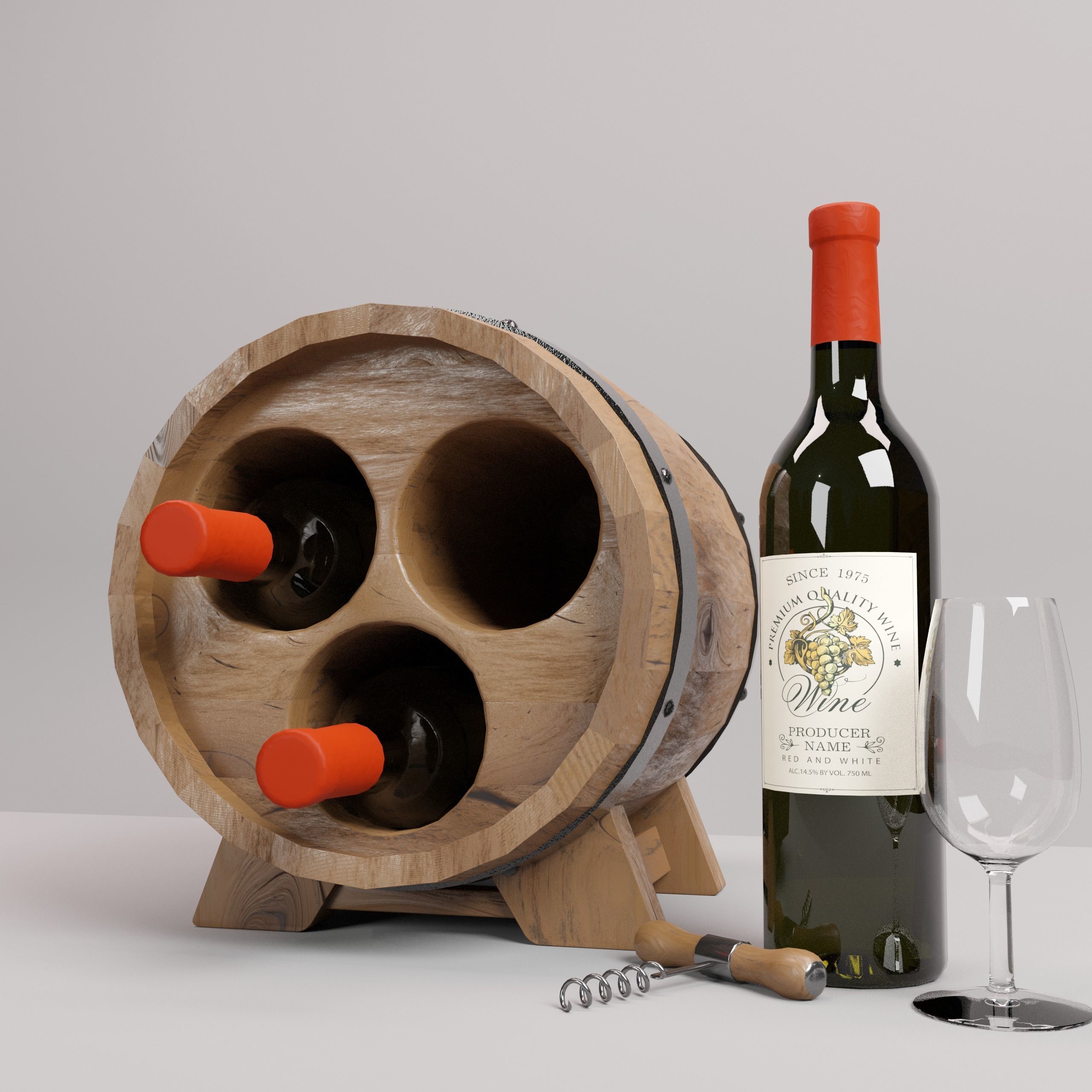 Wine Rack 3D Wine Shelf B-1 3D model | CGTrader