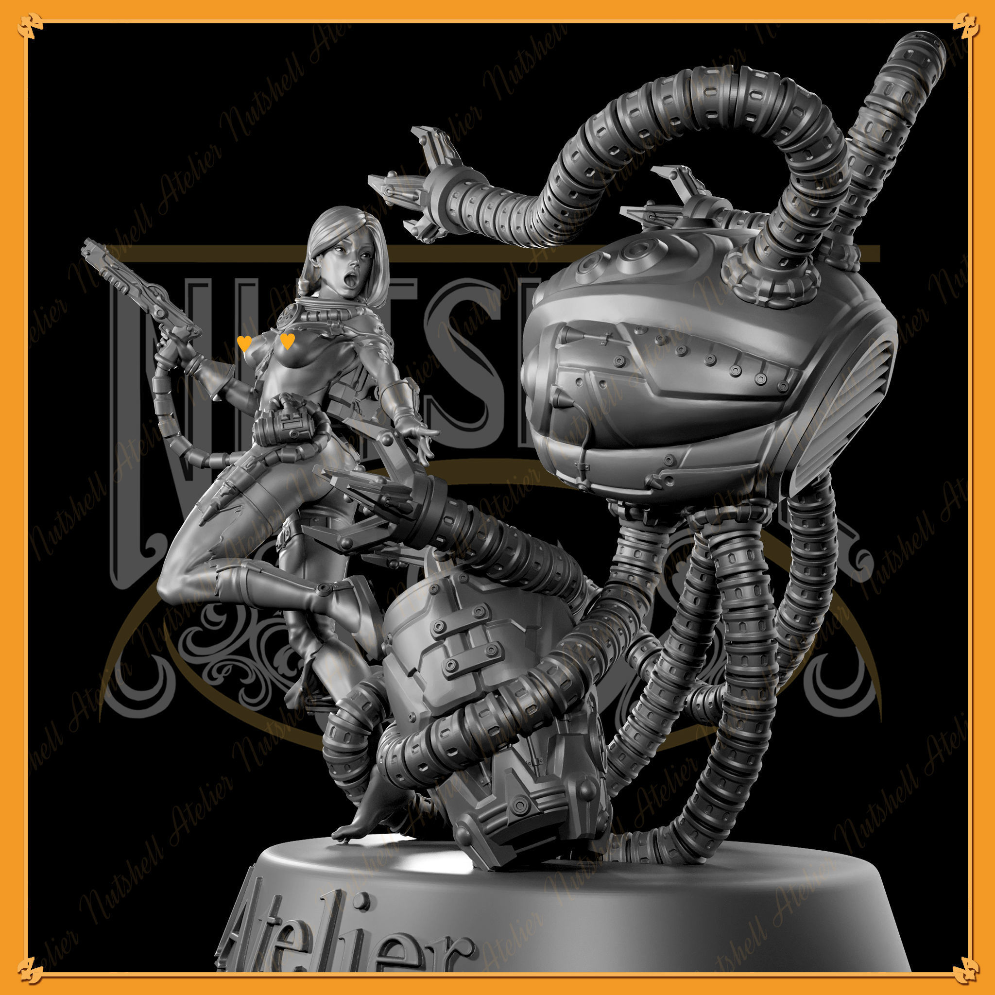 Nutshell Atelier Space Girl And Monster Nsfw 3d Model 3d Printable 8634