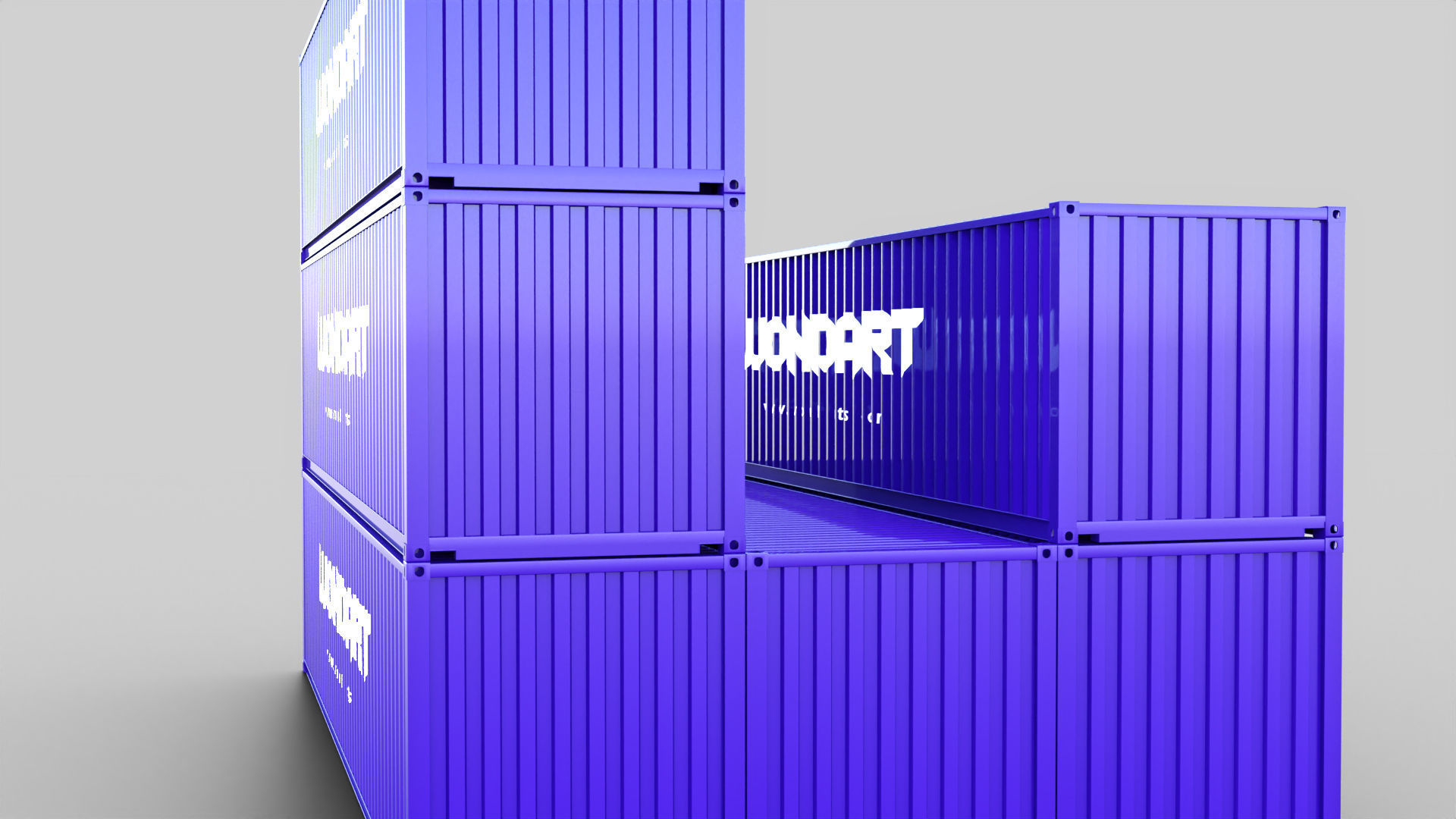 3D model 40 feet long cargo container box VR / AR / low-poly | CGTrader
