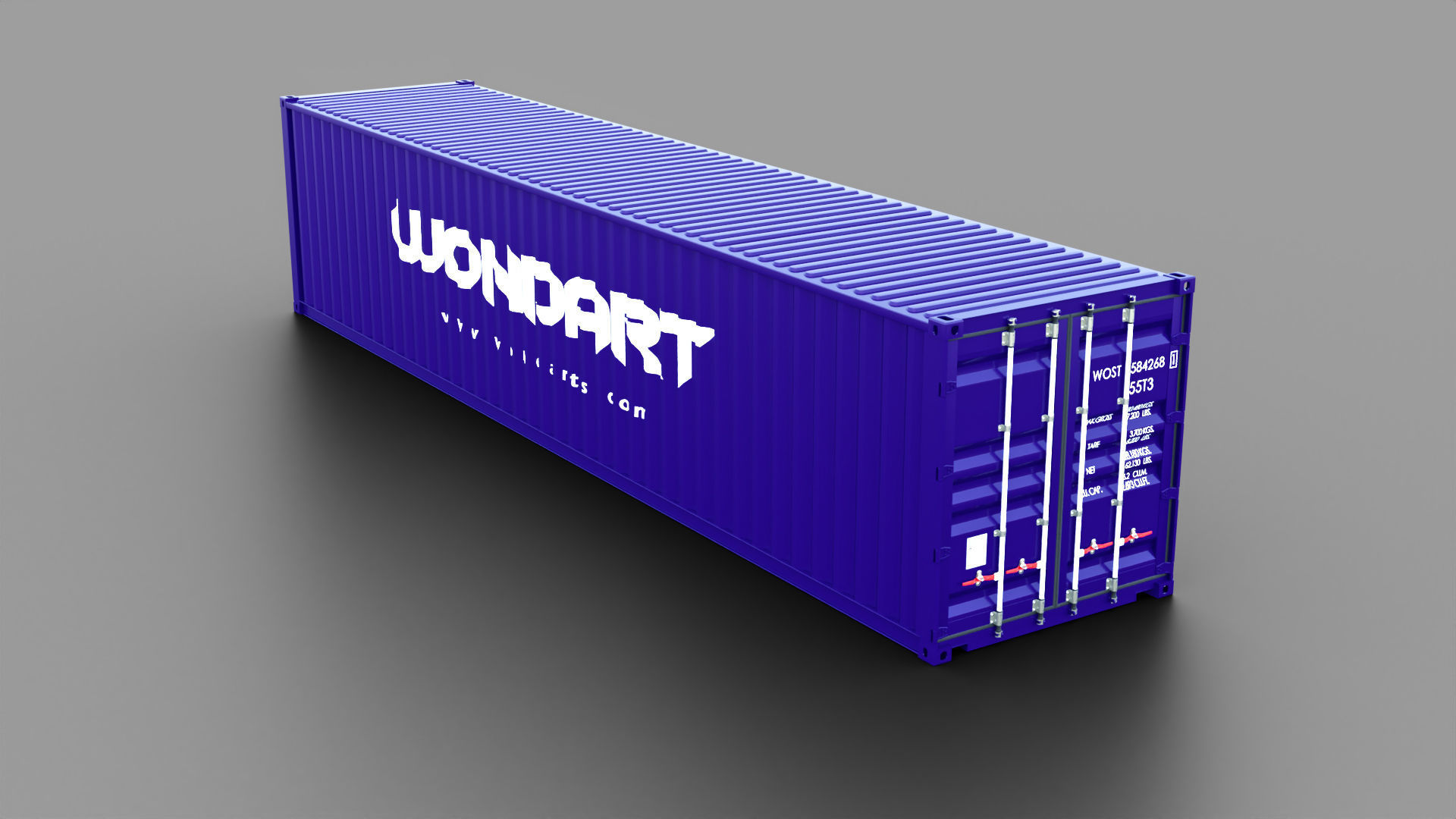 3D model 40 feet long cargo container box VR / AR / low-poly | CGTrader