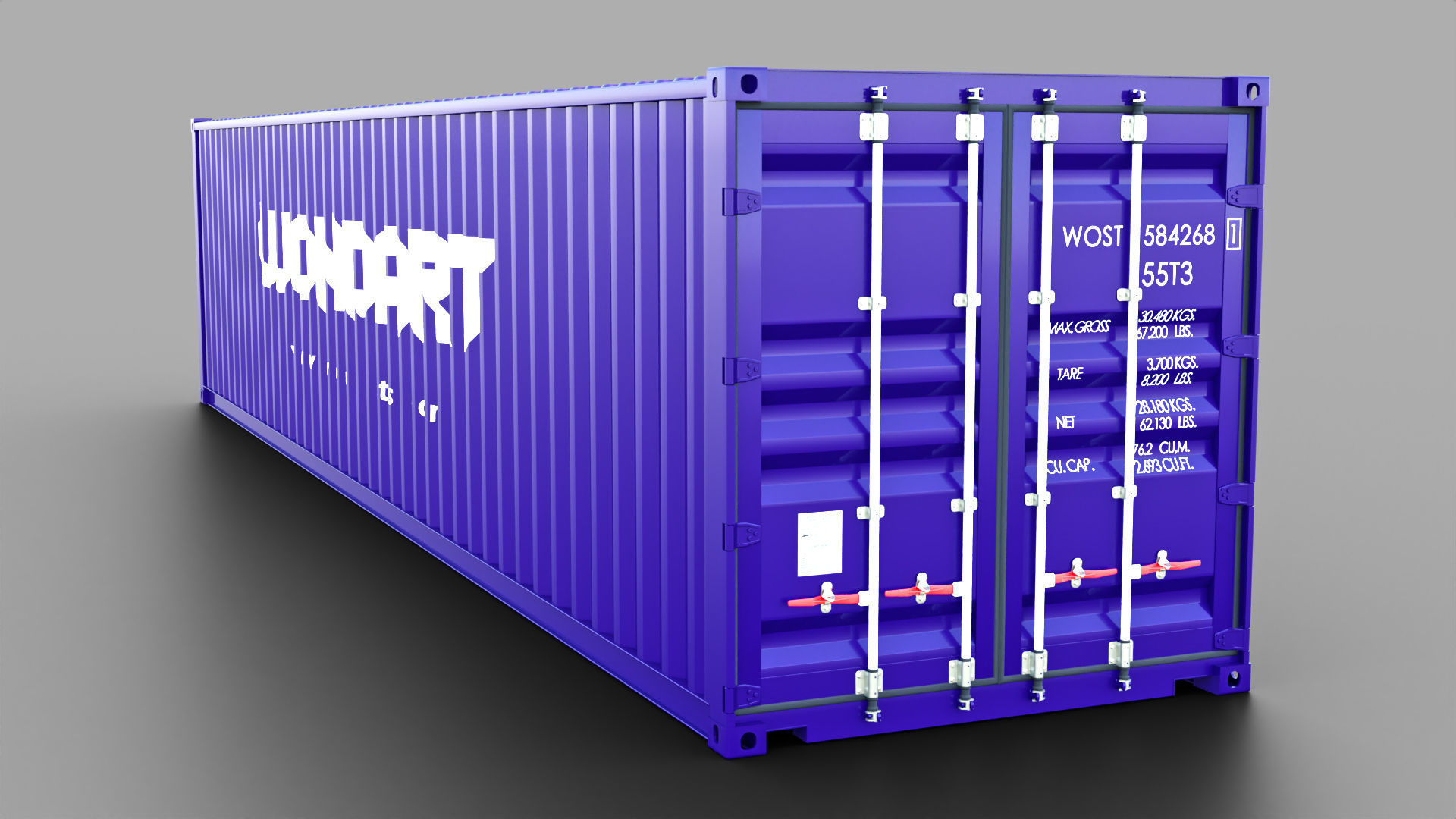 3D model 40 feet long cargo container box VR / AR / low-poly | CGTrader