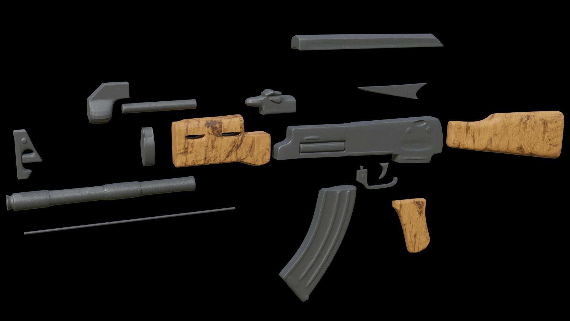 AK47 model ak - rifle free 3D model | CGTrader