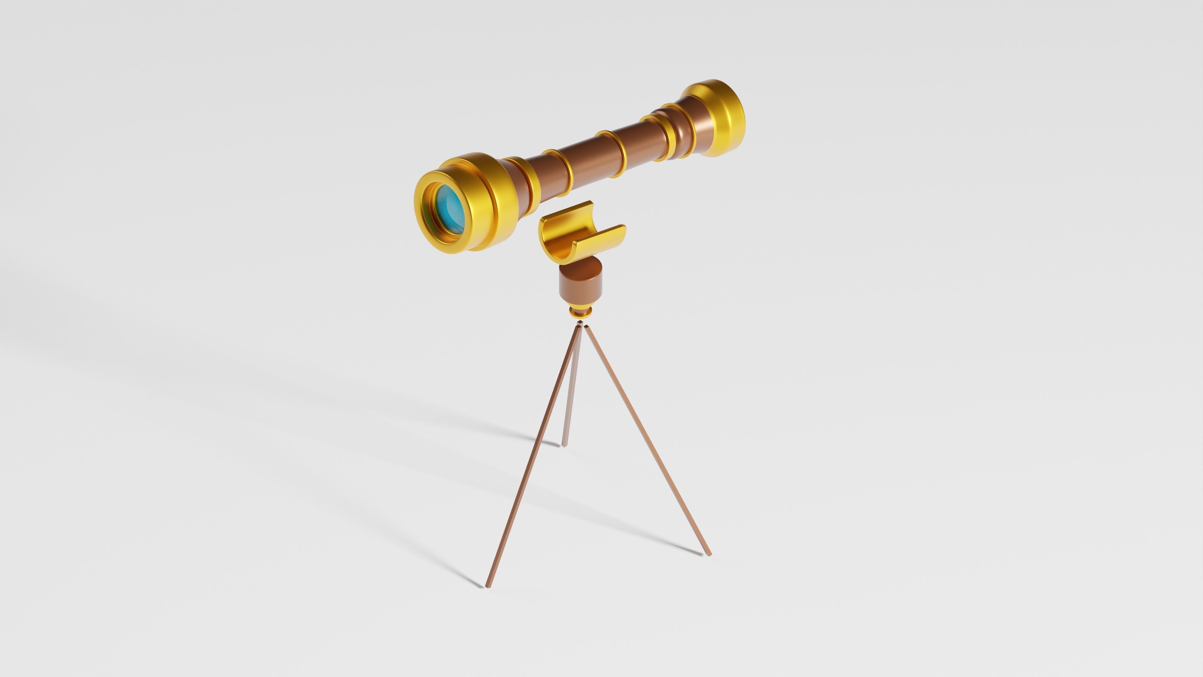 Low-Poly Cartoony Classic Telescope free 3D model | CGTrader