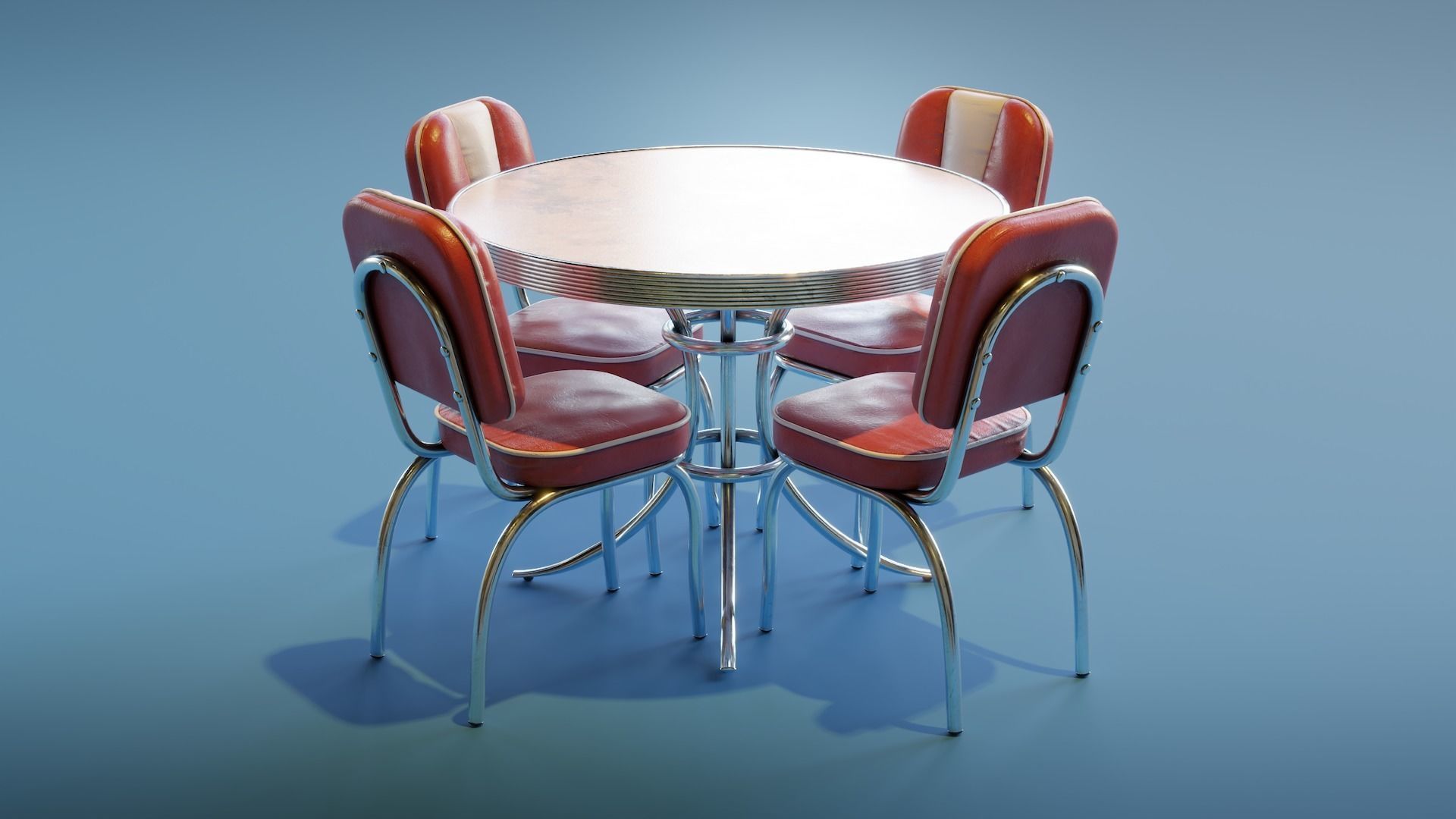 3D model Retro Diner Table Set VR / AR / low-poly | CGTrader