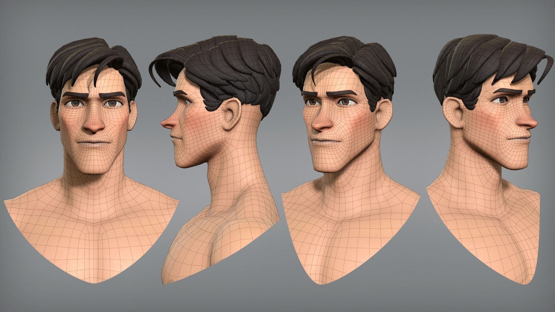3D model Cartoon male character Scott base mesh VR / AR / low-poly ...