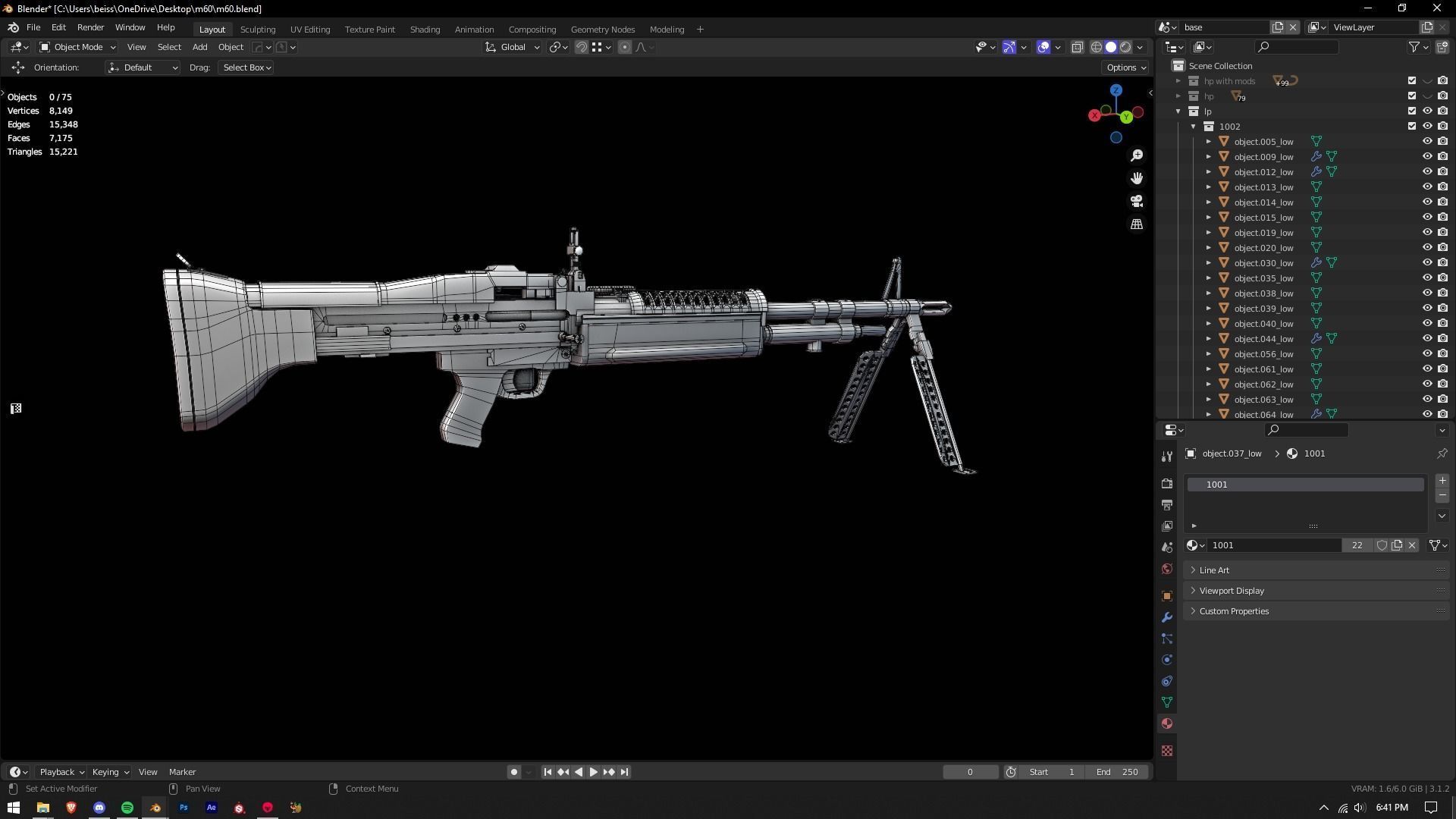 3D model Game Ready M60 machine gun VR / AR / low-poly | CGTrader